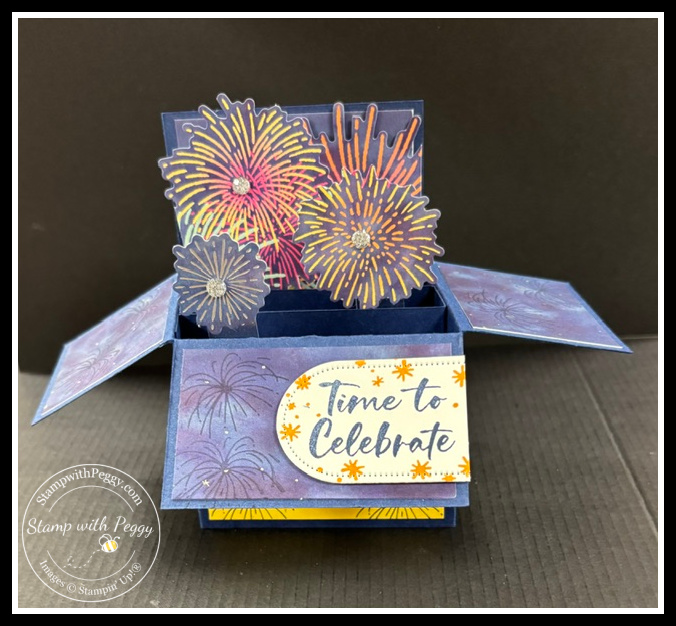 Time to Celebrate Explosion Card in a Box • Stamp With Peggy